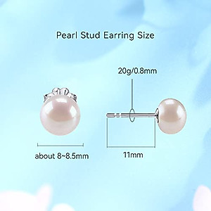 Limerencia Hypoallergenic F136 Pure Ttitanium Handpicked White Freshwater Cultured Pearl Earrings Studs G23 Implant Grade Piercing (7-7.5 mm, Titanium)