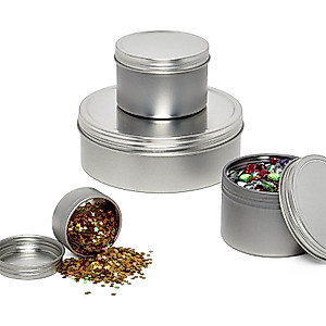 24ea - 16 Oz Metal Screw Top Deep Round Tin Can