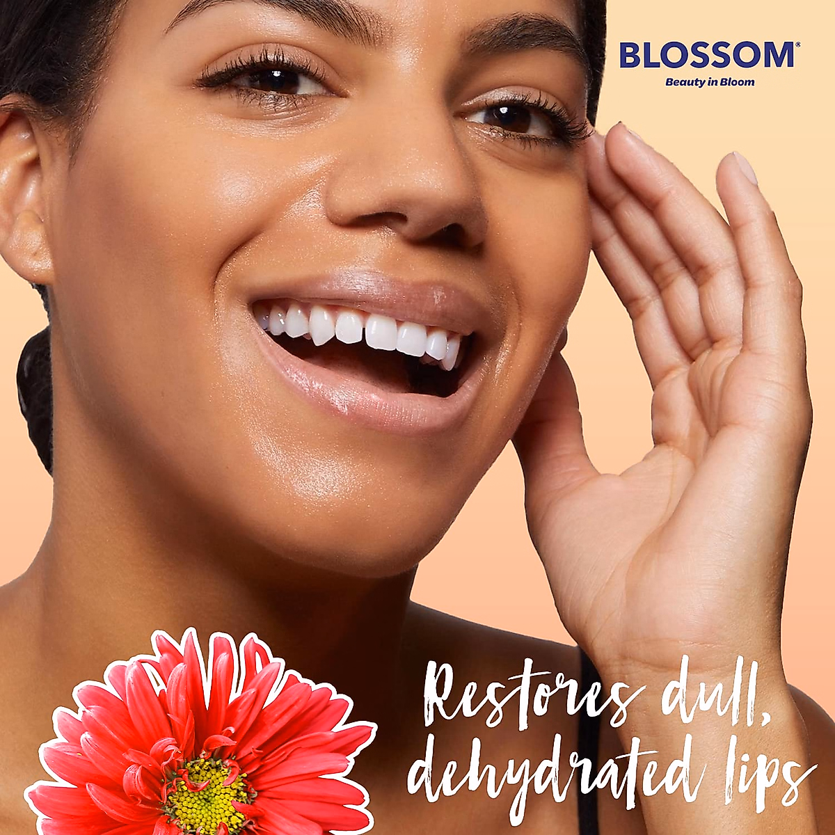Blossom Moisturizing and Hydrating Shimmer Sparkle Lip Oil with Olive Oil + Grape Seed Oil, Infused with Real Flowers, 3g, Watermelon