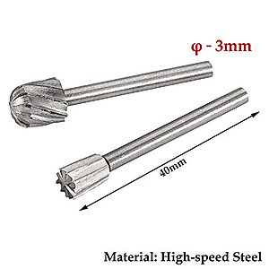 Yakamoz 20pcs 1/8" (3mm) Shank High Speed Steel Rotary Files Burrs Wood Milling Rotary File Burr Set for DIY Woodworking Carving Engraving Drilling