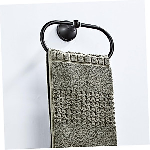 UKCOCO Hand Towel Wall Hanger Oval Towel Rack Towel Hangers Kitchen Hand Towel Ring Towel Hanging Ring Bathroom Towel Hooks Bath Towel Holder Single Stainless Steel to Rotate Toilet Paper