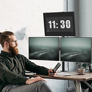 WALI Triple Monitor Desk Mount, Fully Adjustable Three Monitor Stand Fits 3 Screens up to 27 inch, 22 lbs, Weight Capacity per Arm (M003), Black