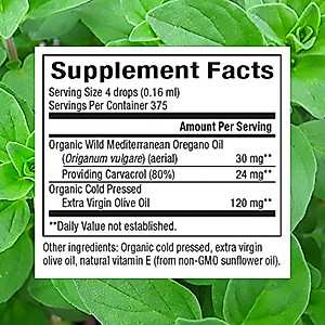 Natural Factors, Certified Organic Oil of Oregano, Herbal Supplement for Immune Support, Vegan, Non-GMO, 2 Oz