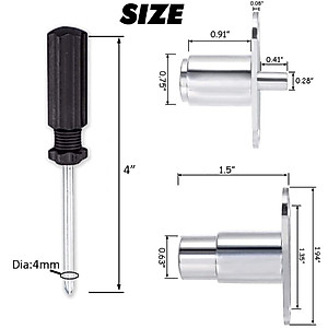 GXXMEI 4PCS Drawer Desk Wardrobe Cabinet Push Plunger Lock with 1pc Slotted Screwdriver, 3/4" Cylinder Diameter 7/8" Cylinder Length, Zinc Alloy Chrome Finish, Keyed Alike