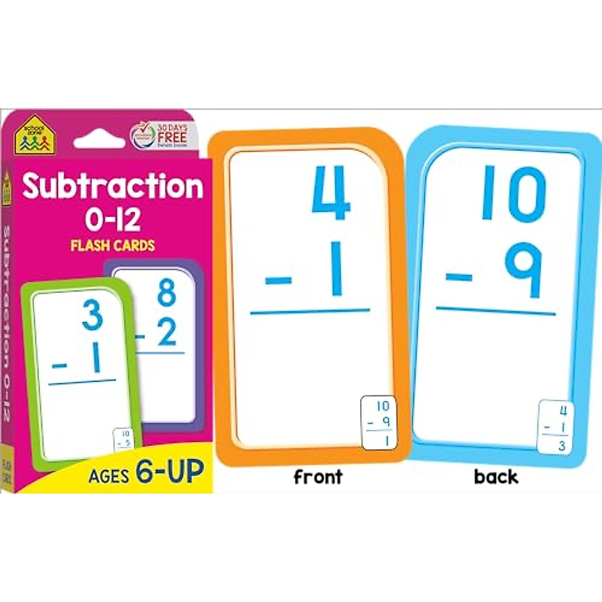School Zone - Get Ready Flash Cards Addition & Subtraction 2 Pack - Ages 6 to 7, 1st Grade, 2nd Grade, Addition, Subtraction, Early Math, Problem-Solving, and More