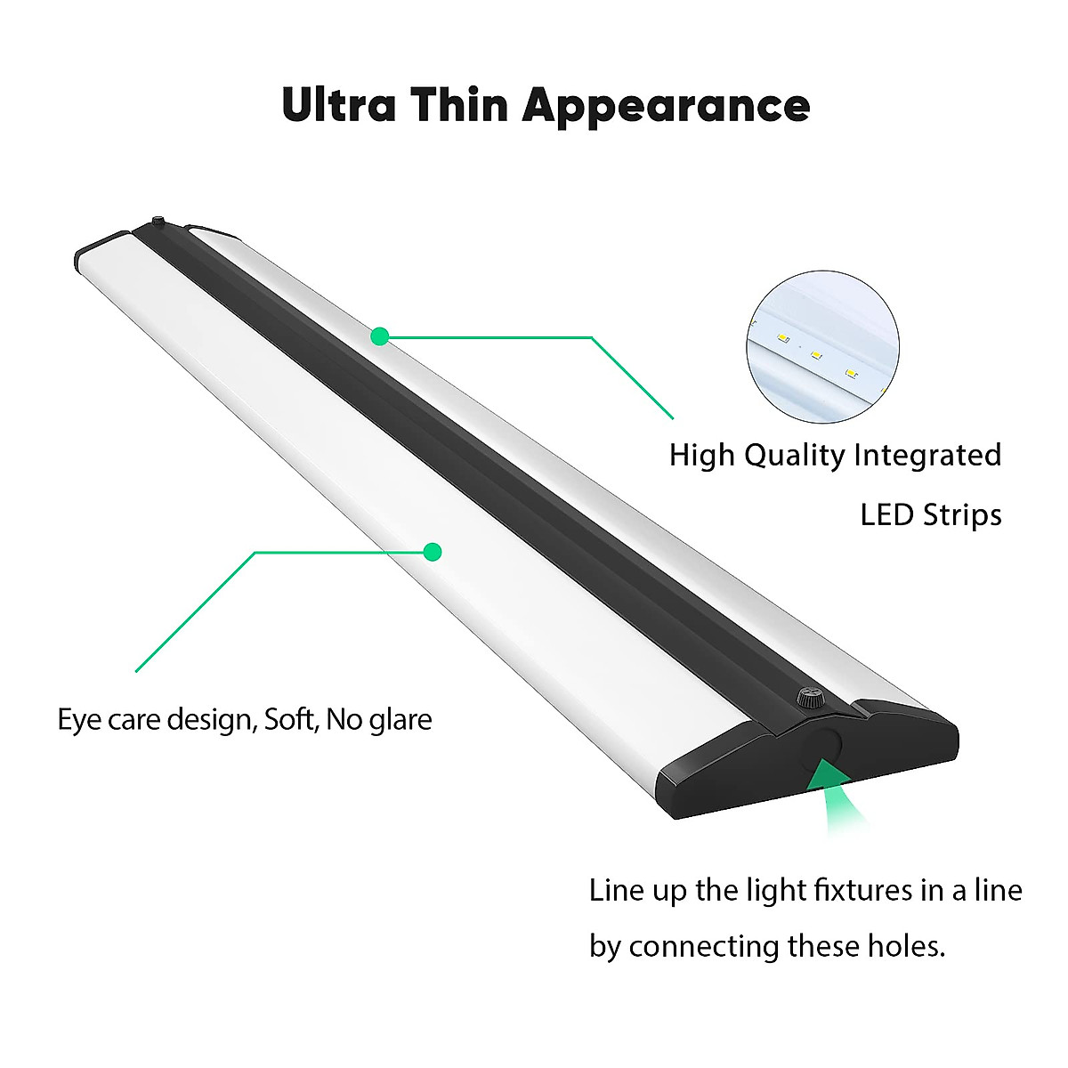 FAITHSAIL 4FT LED Wraparound Light Fixture Ceiling Mount, Ultra Slim 50W LED Garage Light Flush Mount, 4000K Neutral White, 5500 Lumens Office Light, Fluorescent Fixtures Replacement, 4 Pack