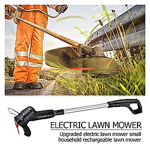 Cordless Lawn Mower 2000mAh Electric Lawn Mower Cordless Grass Hedge Trimmer Adjustable Handheld Mowing Machine Garden Power Tool with 18650 Battery