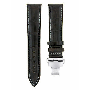 Ewatchparts 18MM LEATHER WATCH STRAP BAND COMPATIBLE WITH IWC PILOT PORTUGUES DEPLOY CLASP D/BROWN WS