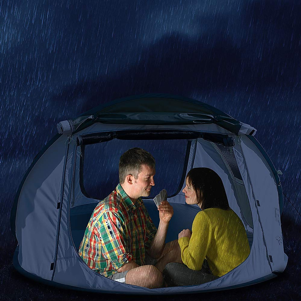 Eackrola 2-Person-Tent, Instant Pop up Tent for Camping, Easy Setup Beach Tent Sun Shelter - Ventilated Mesh Windows, Water Resistant, Carry Bag Included (Green)