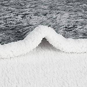 Catalonia Grey Sherpa Throw Blanket, Super Soft Fluffy Fuzzy Comfy Velvet Plush Fleece TV Blankets and Throws for Sofa Couch Bed for Adults Child, 50"x60", Melange