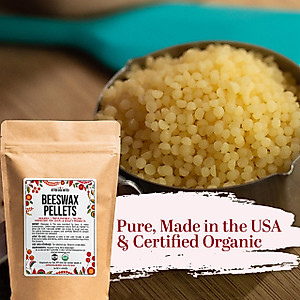 Better Shea Butter Organic Beeswax Pellets | Use it to make Candles, Food Wraps, Furniture Polish, Lip Balms | Food Grade, 100% Pure, Yellow Beeswax Pastilles | 1 LB (16 oz)