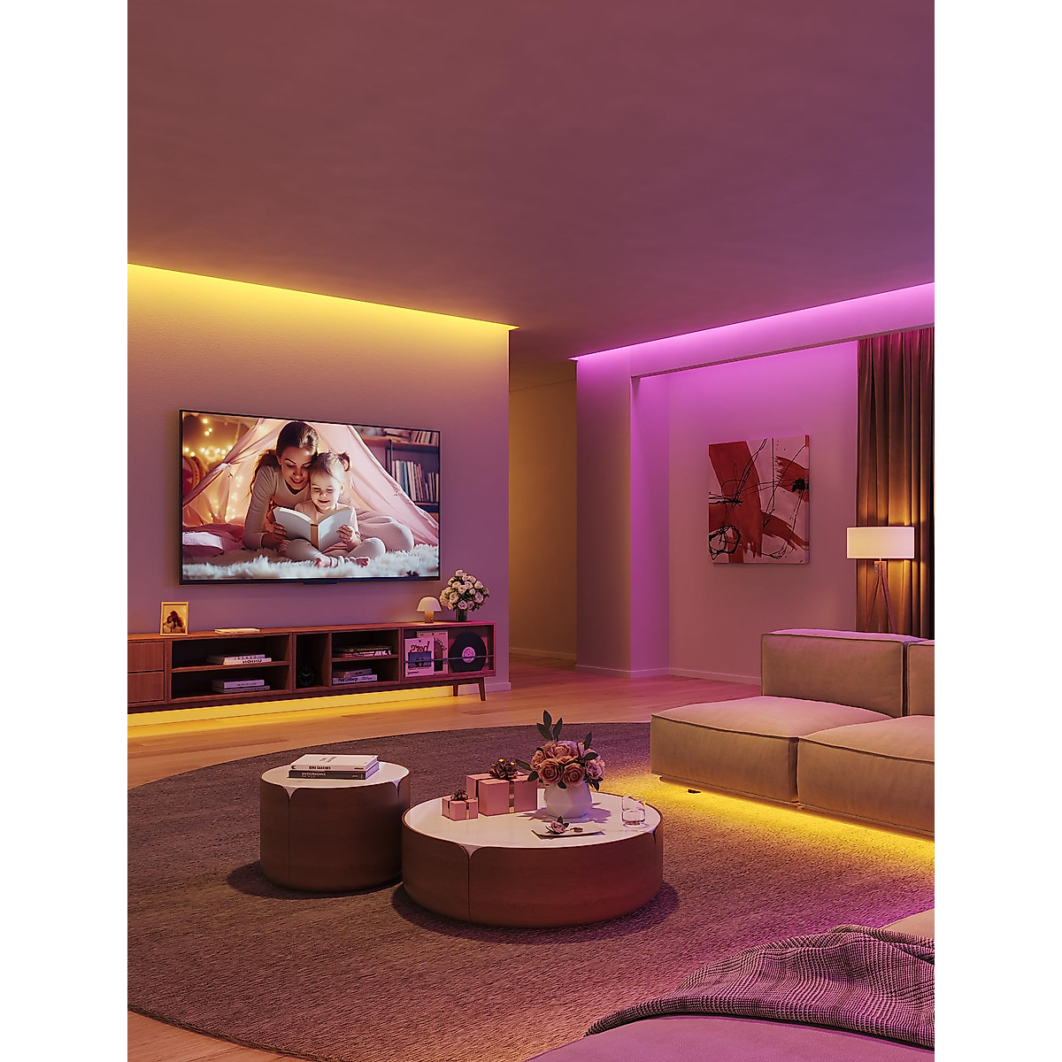 Govee Smart LED Strip Lights for Bedroom, 32.8ft WiFi LED Light Strip Work with Alexa Google Assistant, 16 Million Colors with App Control and Music Sync LED Lights for Party, 2 Rolls of 16.4ft
