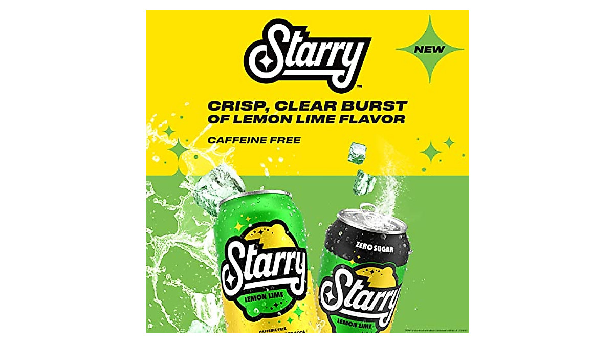 Starry Zero Sugar Lemon Lime Soda - Refreshing Mini Cans