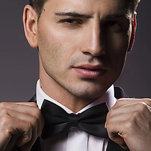 Yolev Black Bow Tie for Boy, Men Adjustable Pre-tied Bow Ties Set, Gift Idea for Adults & Children Classic Adjustable Bow Tie