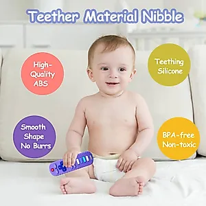 ERSIHUA 3Pcs Silicone Teething Toys, Remote Control Shape Teethers for Babies Remote Teething Toys, Silicone TV Remote Teether BPA Free/Dishwasher/Refrigerator Safe