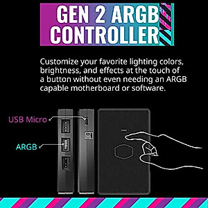 Cooler Master MasterFan MF120 Halo 3n1Fans, Duo-Ring ARGB Customizable Lighting, 120mm PWM Static Pressure, ARGB Header Extender For PC Case, Liquid and Air Cooler (MFL-B2DN-18NPA-R1),Black