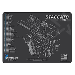 Range Warrior 27 Pc Gun Cleaning Kit - Compatible with Staccato - Schematic (Exploded View) Mat, Range Warrior Universal .22 9mm - .45 Kit & Tac Book Accessories Set