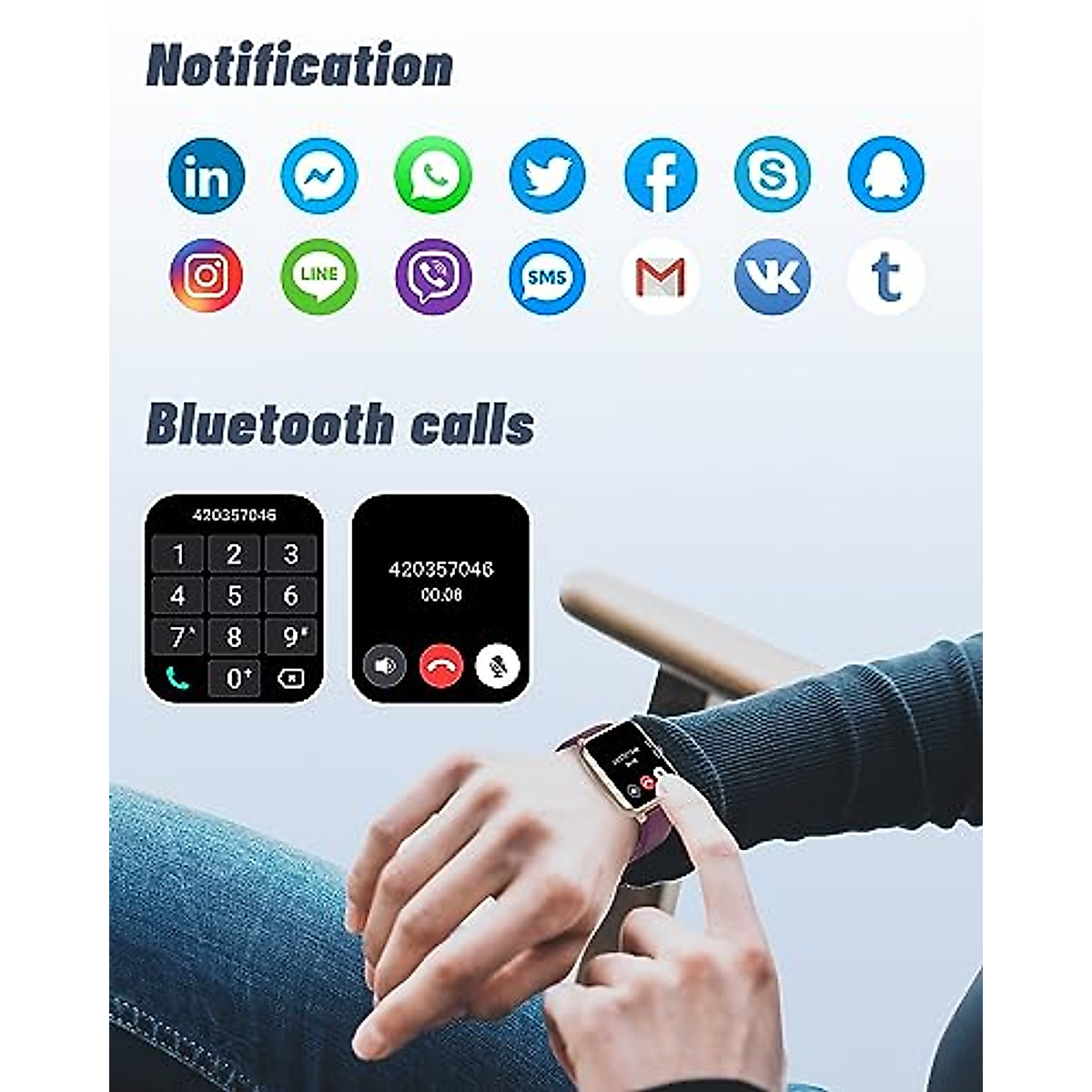 GRV Smart Watch for iOS and Android Phones (Answer/Make Calls), Watches for Women IP68 Waterproof Smartwatch Fitness Tracker Watch with Heart Rate/Sleep Monitor Steps Calories Counter (Dark Purple)