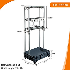 Multi-Layer Mobile Cleaning Tool Storage Rack storage shelf broom mop holder hold your cleaning supplies janitorial cart Steel Organizer Wire Rack