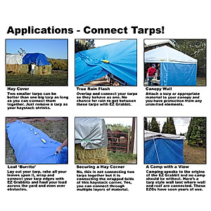 EZ Grabbit Tarp Tie Down (12-Pack) (Black) - Welcome to A New Standard! - Tarp Clip Clamp Holder Tie-Off Cinch Fastener Wall Tent Boat Pool Cover Canopy Hay Cargo Camping Storage Canvas