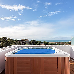 BigXwell Hot Tub Cover Solar Pool Cover, 16-mil 6 x 6 Foot Square Solar Pool Heater Heavy-Duty Heat Retaining Solar Blanket Cover for Spa Hot Tub