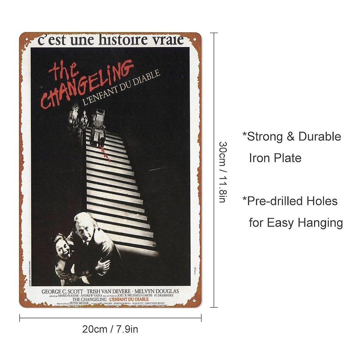 The Changeling Professional Tin Poster- Ideal Wall Decor for Bars, Cafes, Offices, Restaurants, Homes, Gardens, Shops, Clubs - 12 X 8 Inches