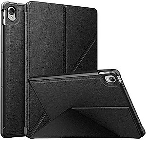 MoKo Case Compatible with Lenovo Tab P11 Plus Case 2021(TB-616F)/Tab P11 2020 11 inch (TB-J607F TB-J606X TB-J606F), Origami Standing Shell Cover Case with Multi Angle Magnetic TPU Back Cover, Black