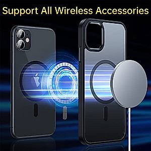 CASEQUUE for iPhone 11 Magsafe Case, [Military Drop Protection] [Skin-Friendly Touch] Strong Magnetic Shockproof Protective Slim Thin Phone Cover 6.1 inch, Black
