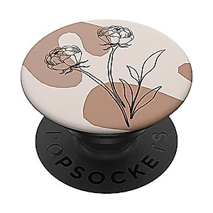 Boho Rose Flower Beige Terracotta Bohemian Aesthetic Women PopSockets Swappable PopGrip