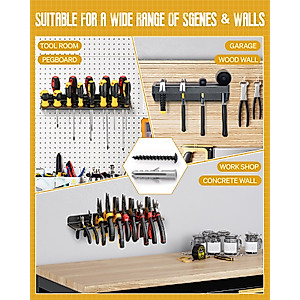 FHXZH Wall Mount Screwdriver Organizer, Pliers Holder, Hammer Rack, 3PCS Alloy Steel Hand Tool Storage Organizer for Garage Workshop