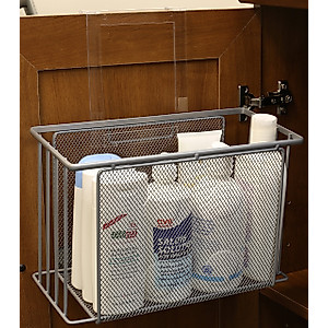 DecoBros Over Cabinet Door Organizer Holder, Silver