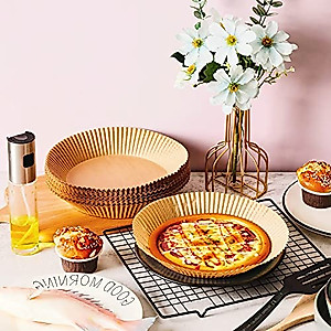 Air Fryer Parchment Paper Liners, 50PCS 8" Air Fryer Paper Mats Filters Compatible with Gourmia, Cosori, Cuisinart, Tcucina, Power Xl, Instant Vortex, Air Fryer 5-8 Qt, Oven Liner Baking Needs