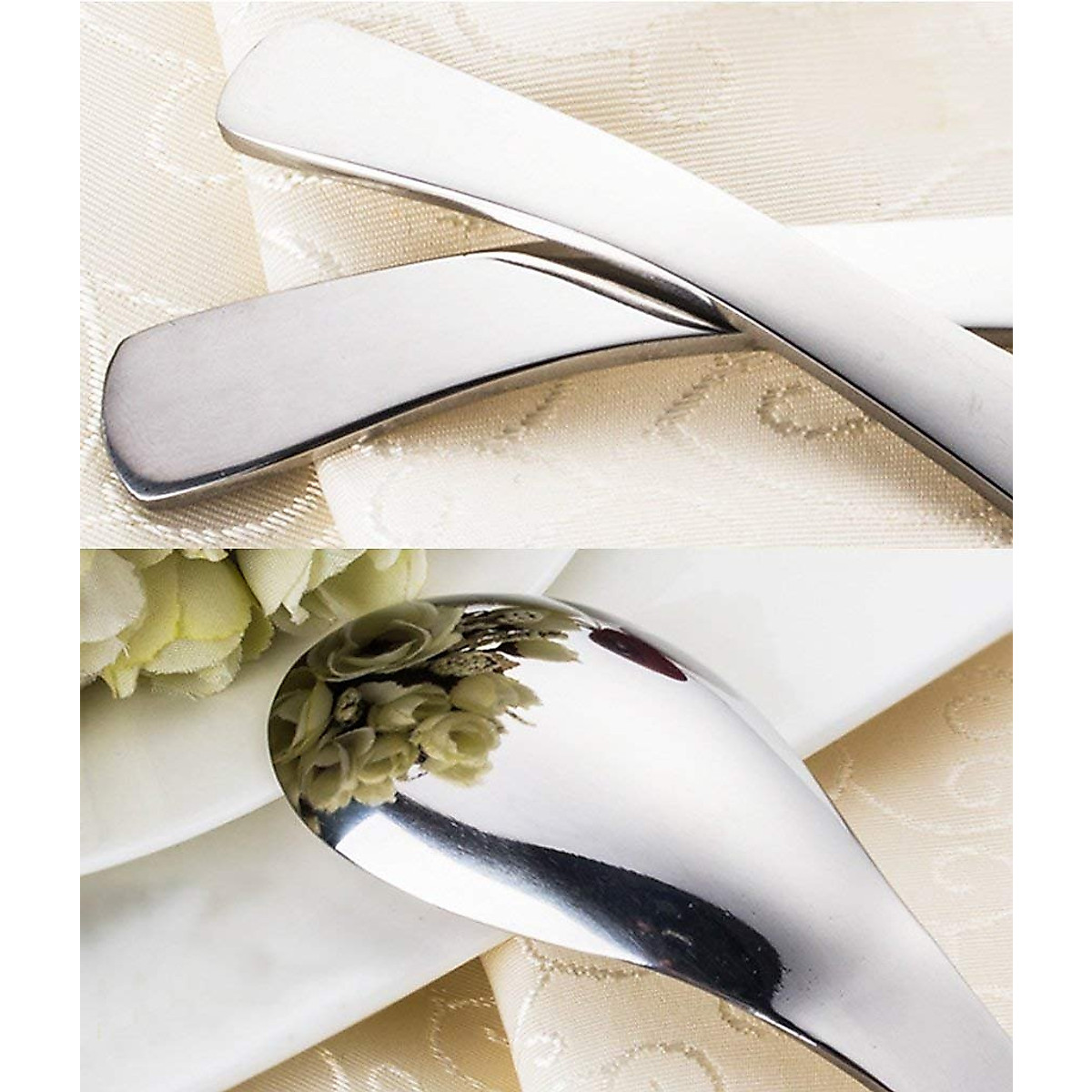 COMIART Stainless Steel Soup Spoon, Coffee Spoon, Table Spoon,Thick Heavy Weight for Home, Kitchen or Restaurant, Set of 6 (Soup Spoon)