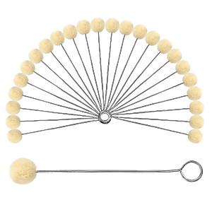 BUTUZE 25 Pcs Wool Daubers Wool Daubers Ball Brush Leather Dye Tool with Metal Handle Wool Daubers for Leather Dyes for DIY Crafts Projects
