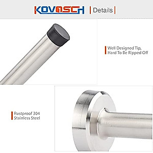 KOVOSCH 2 Pack Door Stoppers, 304 Stainless Steel Door Stop，Modern Heavy Duty Rigid Door Holder with Mute Rubber Bumper Tip and Hardware Screws, Brushed Finish