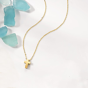Ross-Simons 14kt Yellow Gold Cross Pendant Necklace. 16 inches