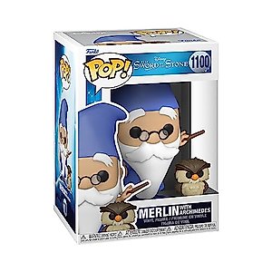 Funko POP Pop | Buddy Disney: Sword in The Stone - Merlin with Archimedes, Multicolor, 49152