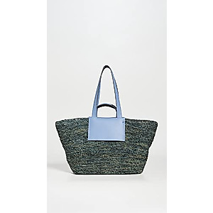 Proenza Schouler White Label Women's XL Morris Raffia Tote, Dove Grey, One Size