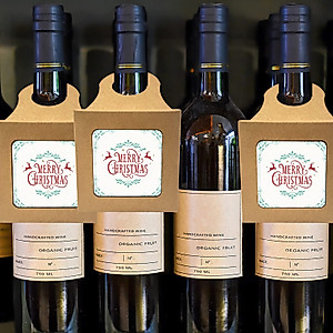 30 Count Kraft Paper Wine Bottle Box, Foldable Hanging Wine Boxes Gift Boxes with Window for Decoration Bottle Hanger Favor Box