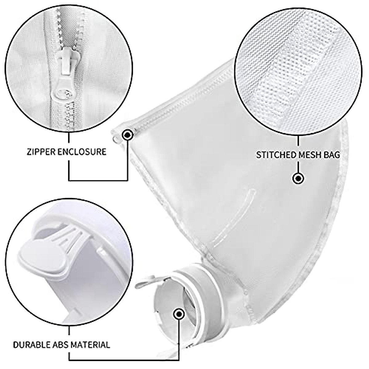 gulrear Replacement for Polaris Pool Cleaner Parts, Come with 2 pcs Compatible Polaris 280 Bag and 6 pcs Sweep Hose Scrubber Fit Polaris 280 480 Pool Cleaner All Purpose Filter Bag for Most Debris