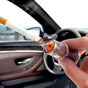 AUCELI Fire Missiles Button Car Cigarette Lighter Plug, Aluminum Alloy Push Button Cigarette Lighter Replacement for Most Vehicles with Standard 12 Volt Power Source, Car Accessory (FIRE Missile)