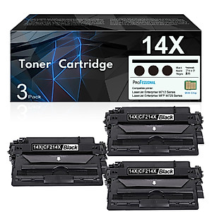 14X Black High Yield Toner Cartridge with Chip (3-Pack) | 14X Toner Replacement for HP 14X Toner 14A CF214A Compatible with Laser Enterprise M712 Series, Laser Enterprise MFP M725 Series | 14X CF214X