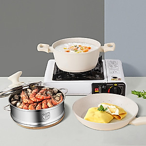 NICOMOW Kitchen Utensils Basic Kitchen Utensils,Non-Stick Coating Inside,Non-Slip Handles,Heat Resistant Lacquer (Set of 9),Easy to Clean,White