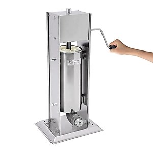 WUSILILU Commercial Churro Maker Machine, 5L Stainless Steel Manual Spanish Donuts Churrera Making Machine Vertical Churro Machine with 4 Nozzles for Home Restaurants Bakeries Cafeterias