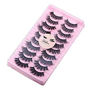 Selina Lashes Faux Mink Fluffy Wispy False Eyelashes 25mm 3D Dramatic Faux Mink Eyelashes D Curl Long Fake Lashes