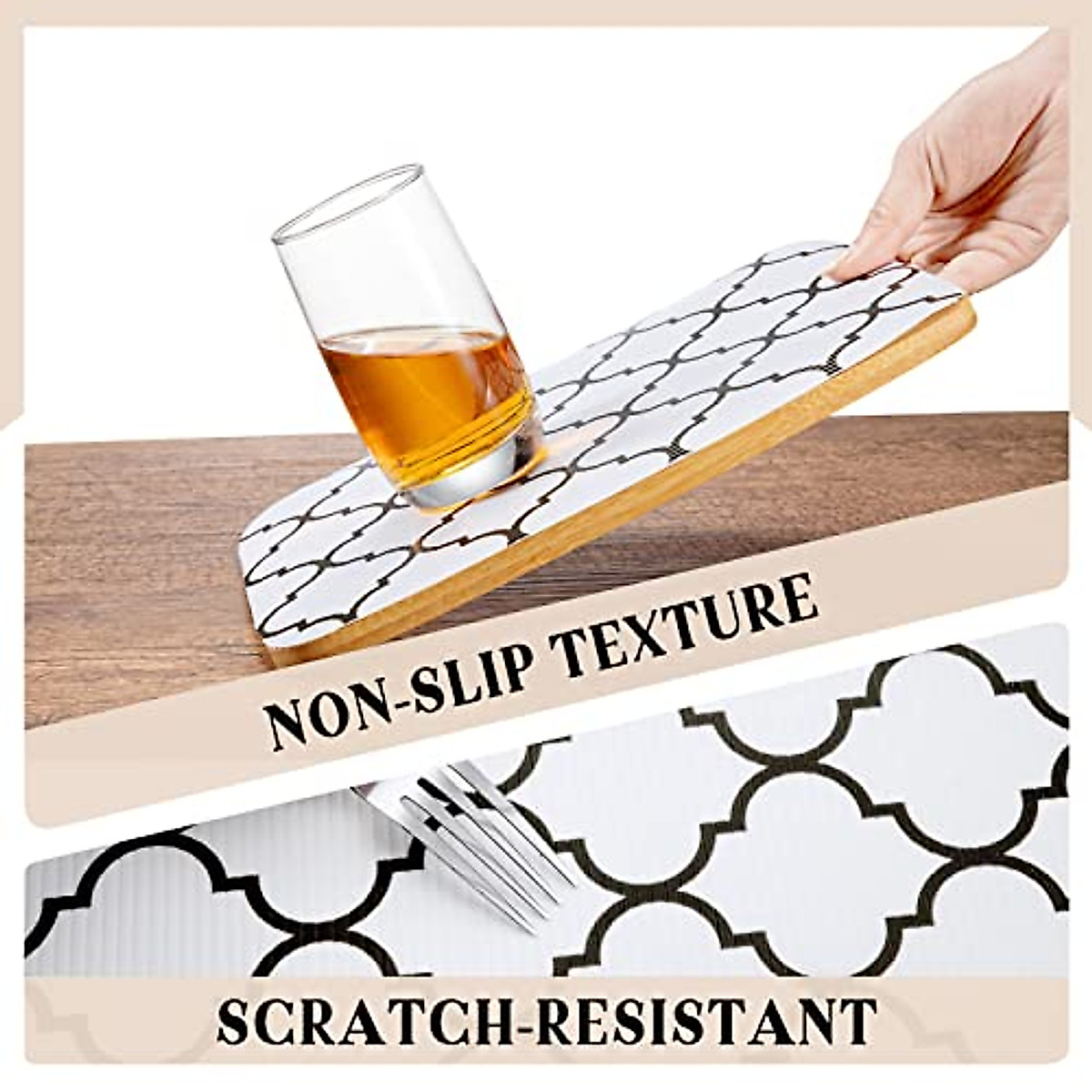 Glotoch Shelf Liner for Kitchen Cabinets Non Slip,17.5" x 30FT Drawer Liner Waterproof Cabinet Liner for Shelve,Premium Refrigerator Liners for Shelves,Cupboard,Dresser,Closet,Quatrefoil White