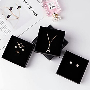 Sdootjewelry Black Jewelry Boxes Bulk 24 Packs, Gift Box for Jewelry with Foam, Small Jewelry Boxes for Gifts, 3.5’’ × 3.5’’ × 1.2”