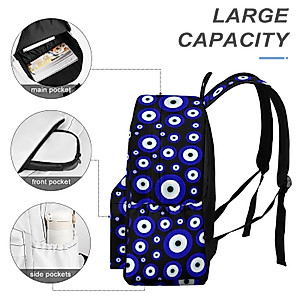 MENRIAOV Blue Evil Eye Backpack Laptop Daypack Bookbag Outdoor Travel Bag Laptop Tablet Backpack