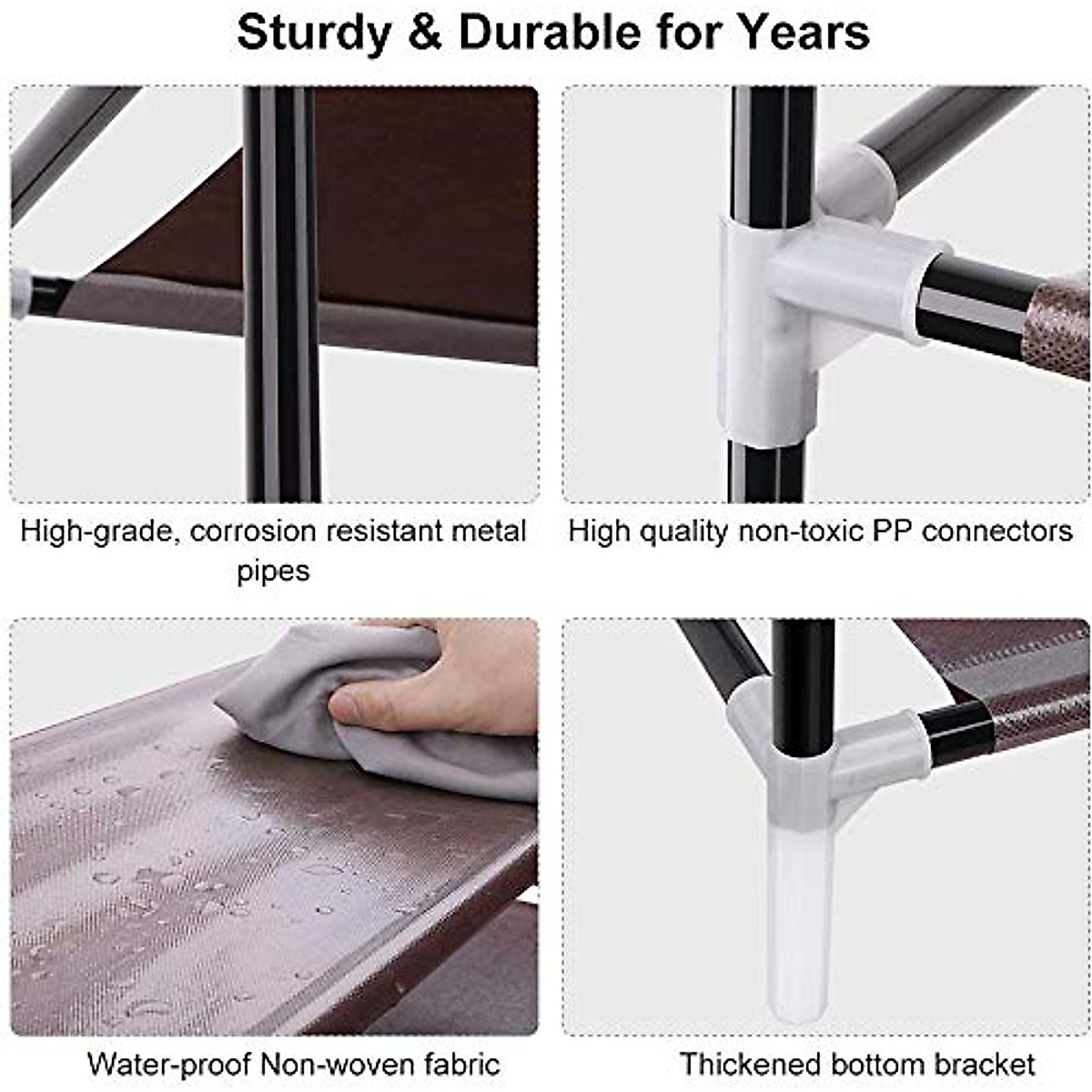 SOONEEDEAR 5 Tiers Shoe Organizer,Shoe Rack,Closet Shoe Organizer, Space Saving Shoe Tower Cabinet Stackable Shelves Holds 20-25 Pairs