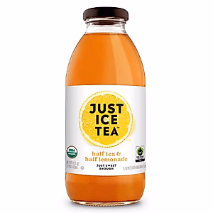 Just Ice Tea Organic Iced Tea, 16 Fl Oz Glass Bottles (Half Tea & Half Lemonade, Pack of 12)